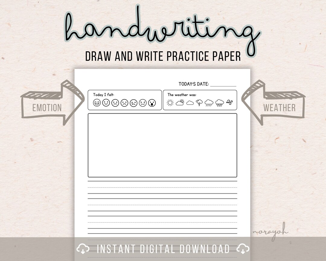 DRAW and WRITE Handwriting Practice Sheets | Kids Journal Printable ...