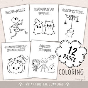 HALLOWEEN Kids Coloring Pages Cute Childrens Coloring Book Kawaii - Etsy