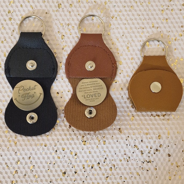 Pocket Hug Leather Keychain - Etsy