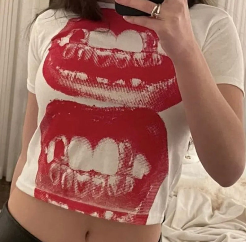 Y2K Baby Tee Print Y2K Shirt Opium Streetwear Crop Top - Etsy UK