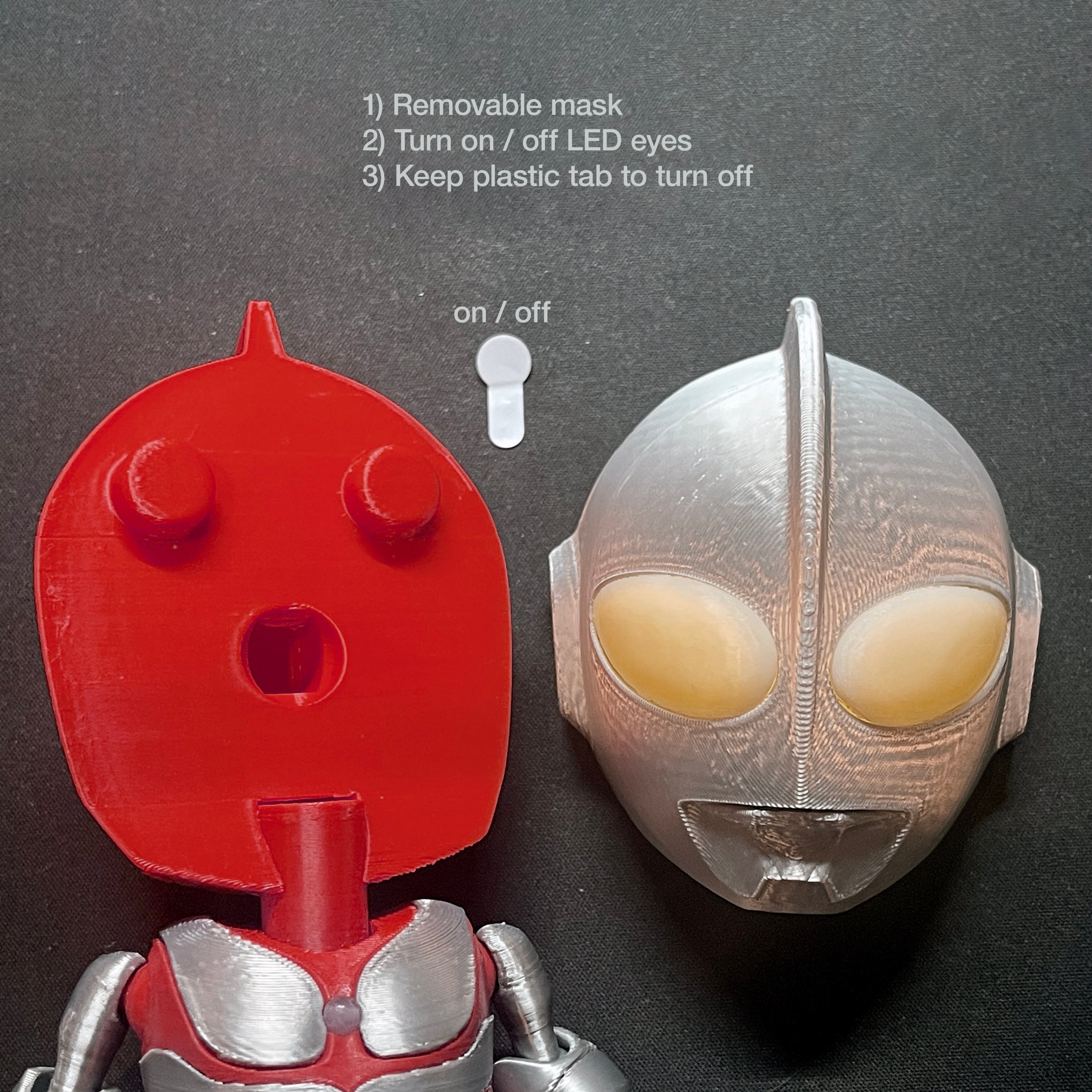 Ultraman Inspired Toy Figure, 7 Inches Tall Collectible hand Made, LED ...