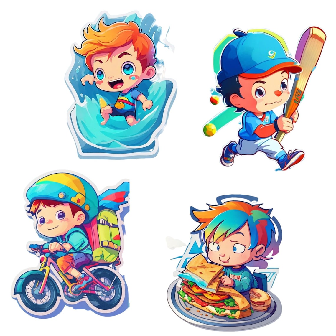 Cute Little Boy Sticker Digital Download Young Children - Etsy