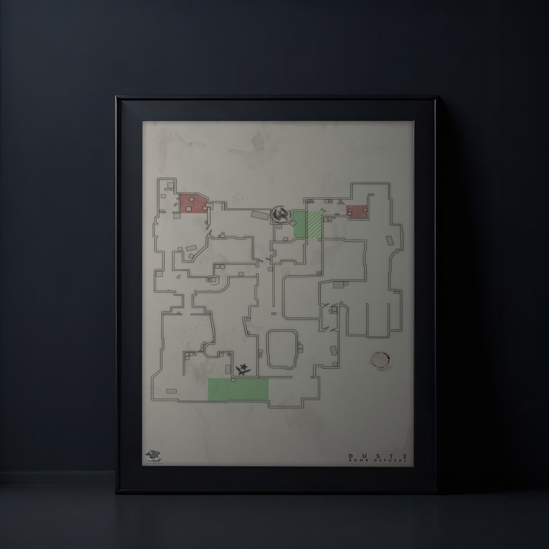 Vintage Counter-strike 2 Map - Dust 2 Poster, Printable Wall Art ...
