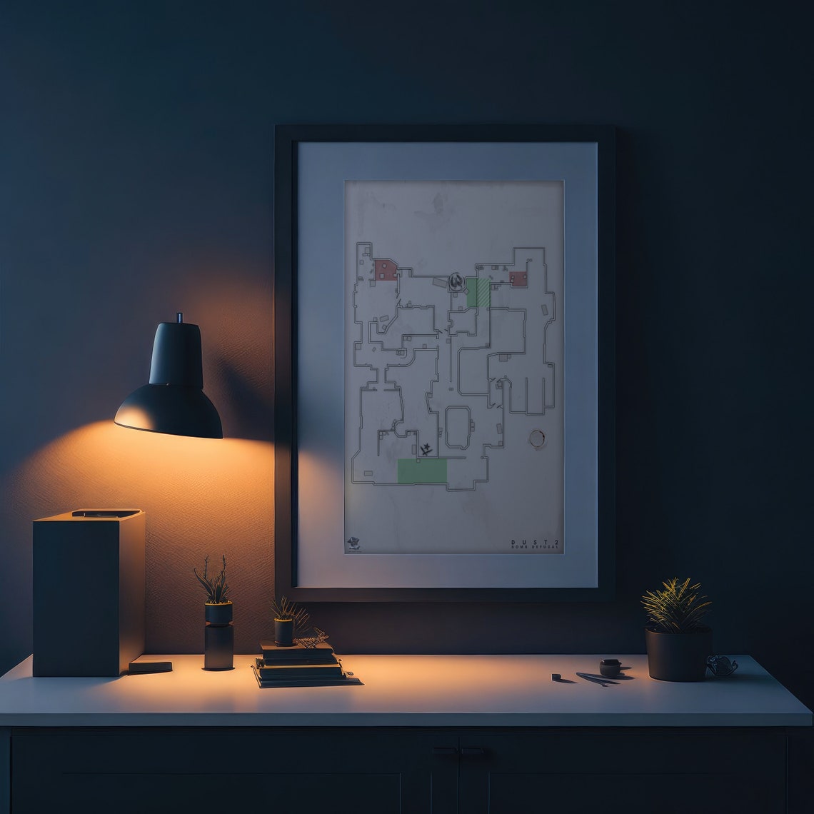 Vintage Counter-strike 2 Map - Dust 2 Poster, Printable Wall Art ...