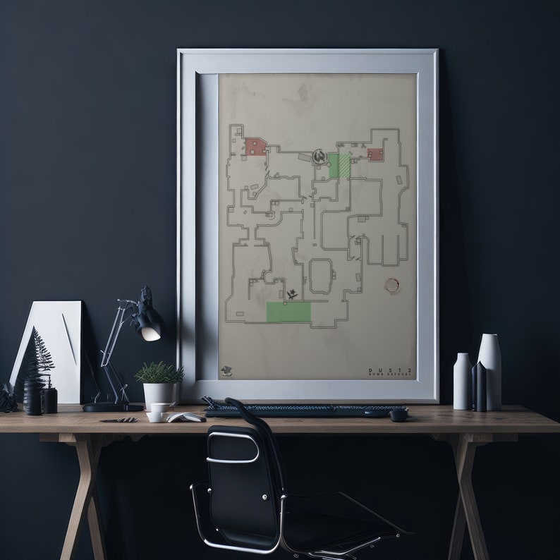Vintage Counter-strike 2 Map - Dust 2 Poster, Printable Wall Art ...