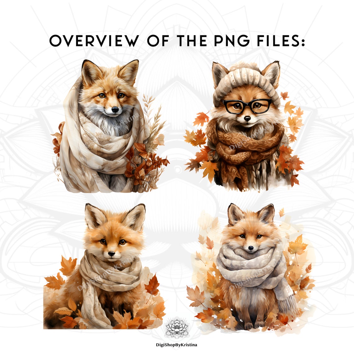 Cute Little Foxes Clipart Set Watercolor Fox Pngs Autumn - Etsy