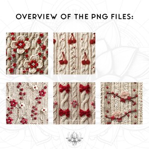 3D Knitted Cherry Blossom Seamless Pattern | Faux Knit Repeating Cherry ...