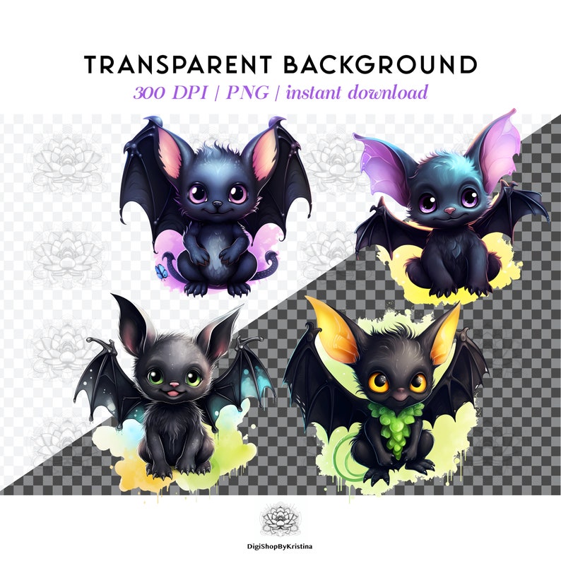 Black Baby Bats Clipart Pngs Black Baby Bat With Neon Details Png ...
