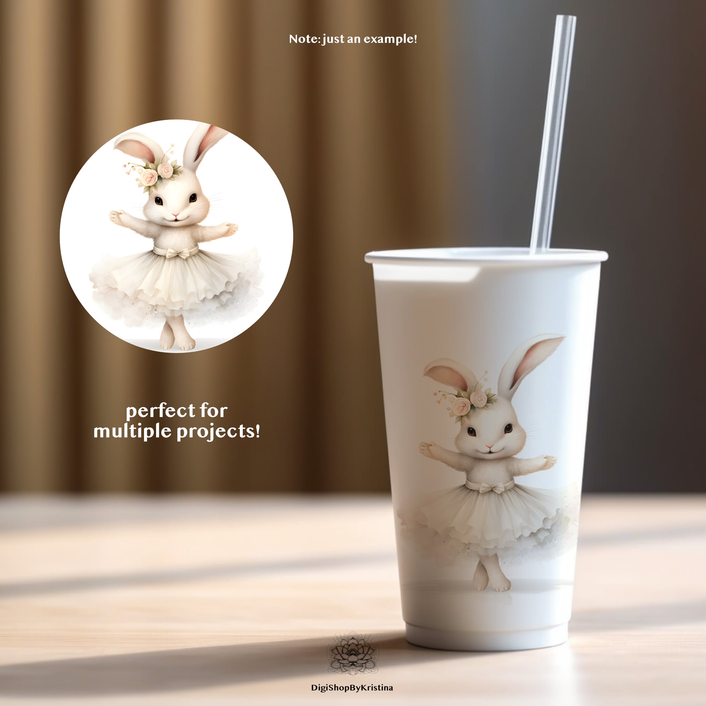 Cute Little Ballerina Bunnies Clipart Set Watercolor Bunny Pngs Tutu ...