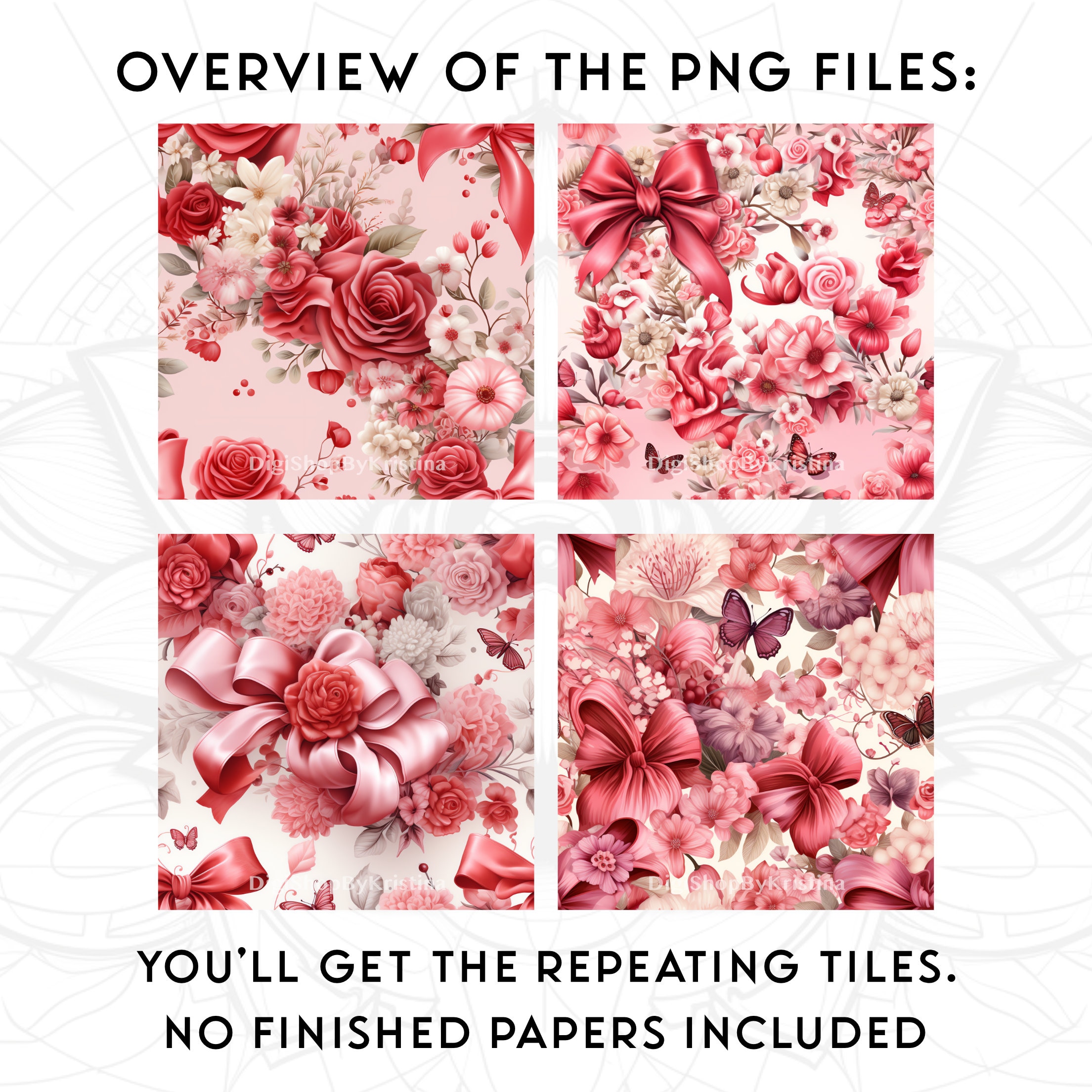 Pink Valentine's Flowers Seamless Pattern Girly Valentine's Day Pattern ...