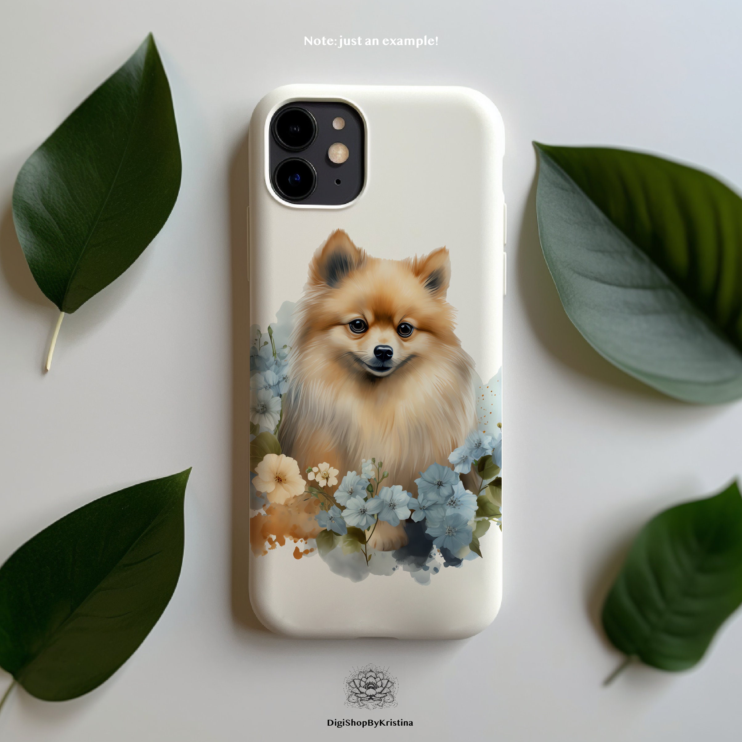 Cute Floral Pomeranian Clipart Watercolor Pomeranians With Flowers Pngs ...