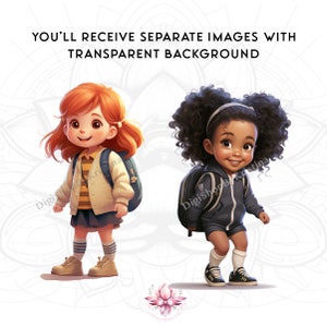 School Girls Clipart | Back to School Clipart | Cute Girl Clipart ...