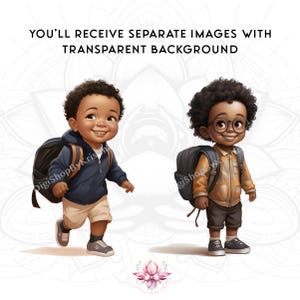 School Boys Clipart | Back to School Clipart | Cute Boy Clipart | Autumn Nursery Decor Digital ...