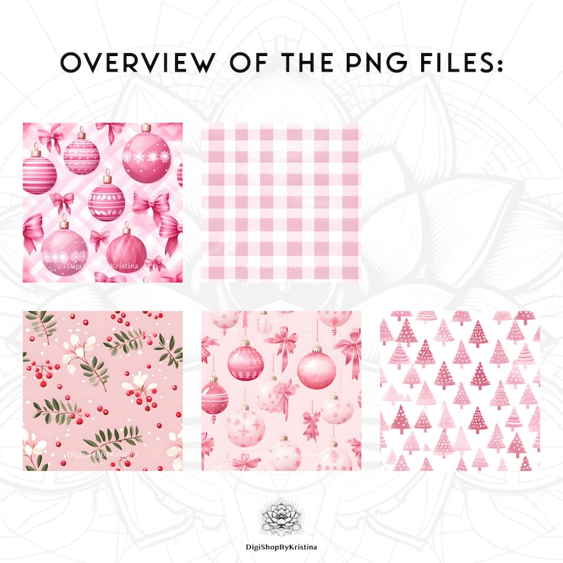 Pink Christmas Digital Papers Girly Christmas Seamless - Etsy