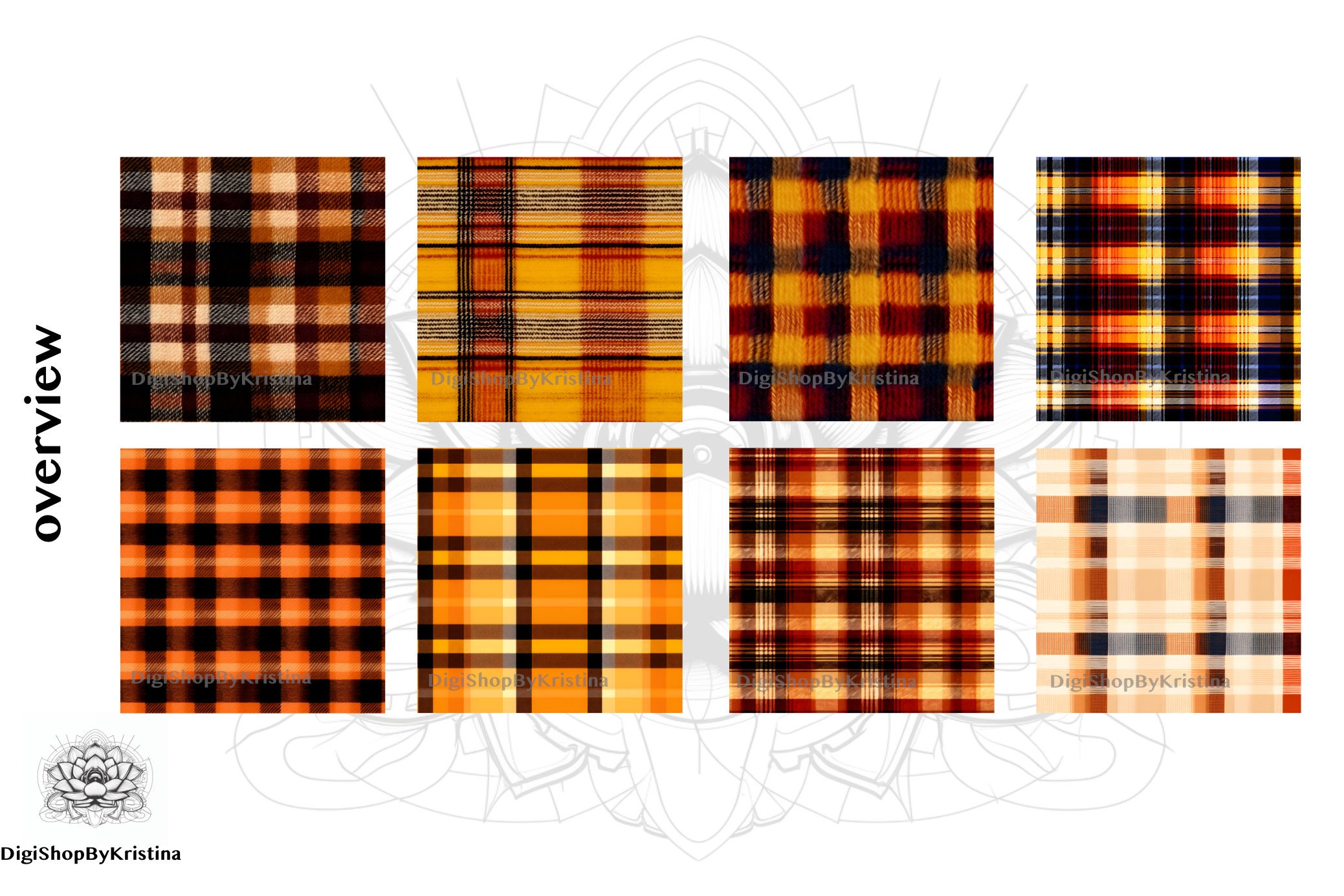 Autumn Plaid Fabric Digital Paper Seamless Seamless Fall - Etsy