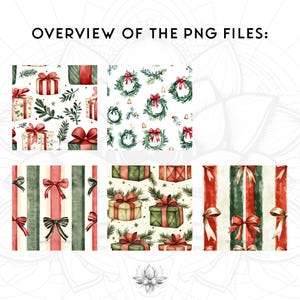 Classic Christmas Digital Patterns | Coquette Christmas Seamless ...