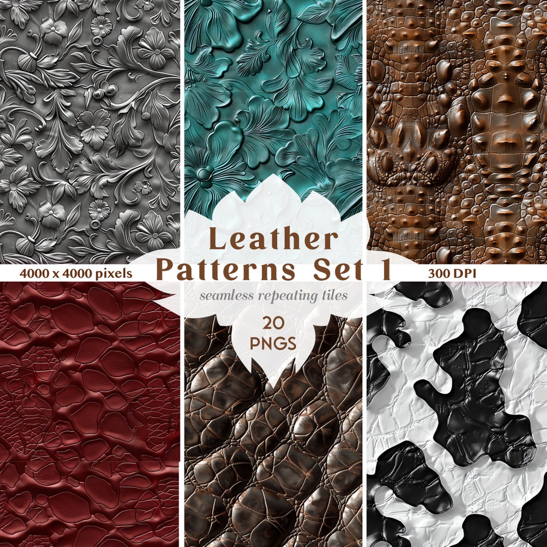 Embossed Leather Seamless Digital Papers, Leather Repeating Pattern ...