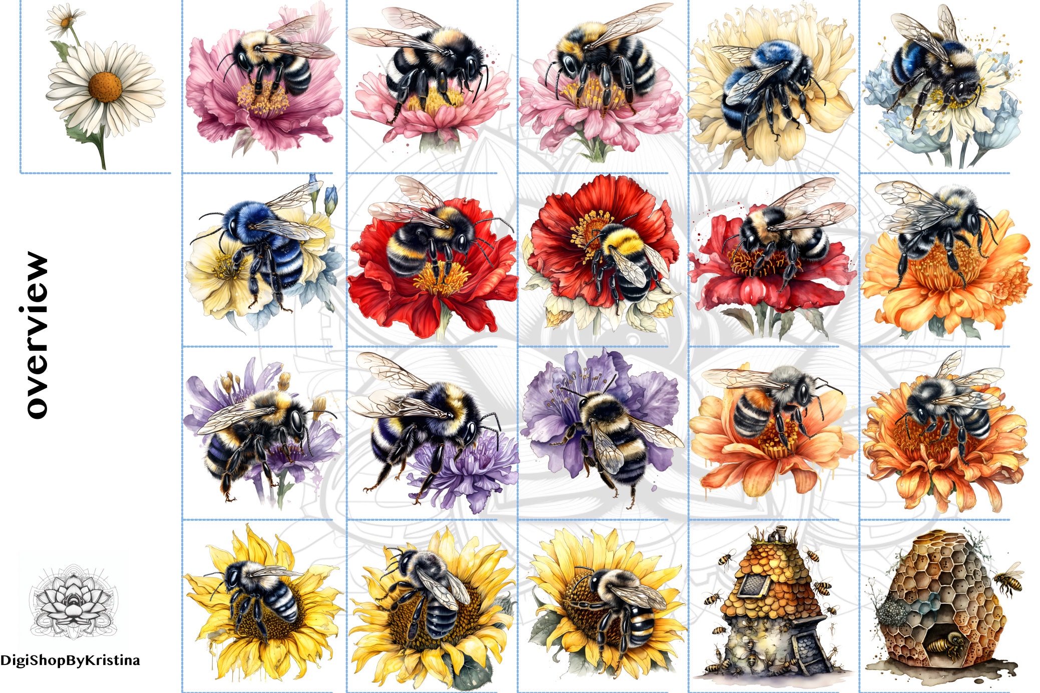 Bees on Flowers Clipart | Spring Flowers Pngs | Bumblebee Clipart ...