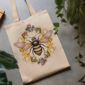 Bee Clipart Floral Rococo Bees PNG Files | Antique Clipart Bees ...