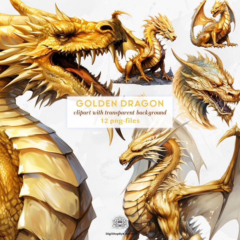 Gold Dragons Clipart PNG Golden Dragon With Png Download Nursery Decor ...