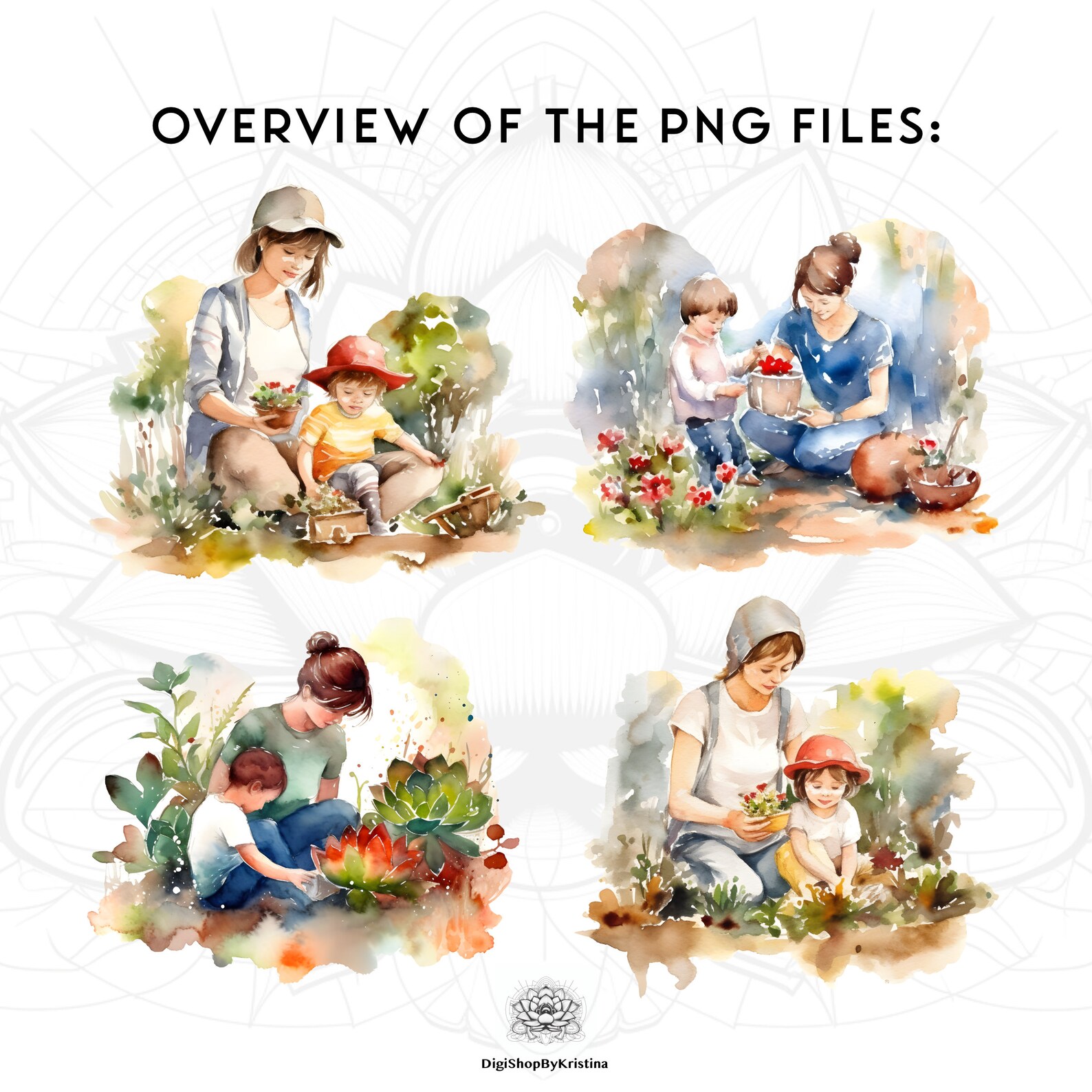 Teacher and Kids Gardening Kids Reading Pngs Mom and - Etsy