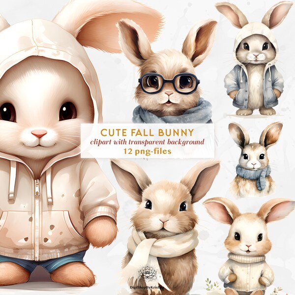 Cute Little Bunny Clipart - Etsy