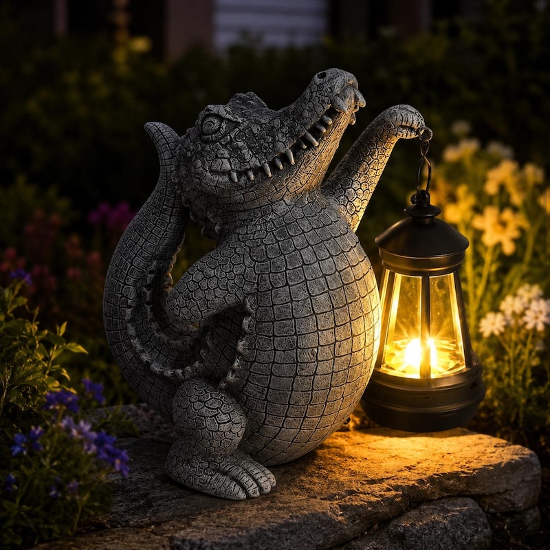 Crocodile Outdoor Statues - Etsy
