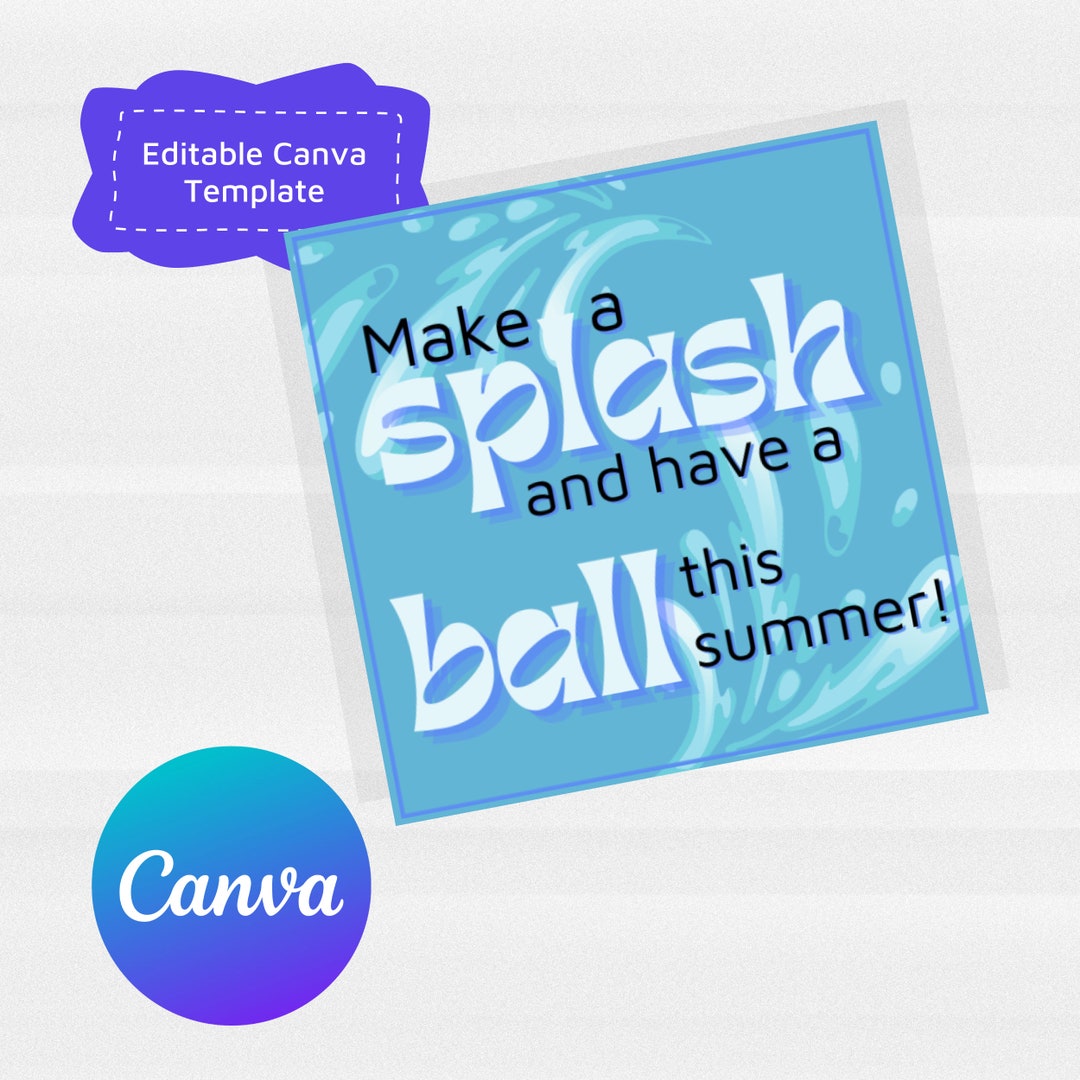 Editable Summer Splash Canva Template - Vibrant End of the Year Gift ...