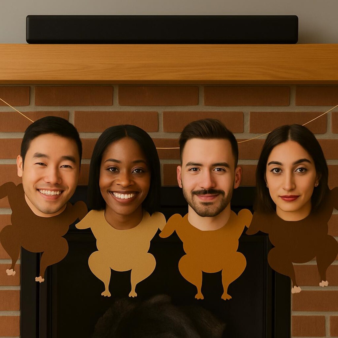 Put Your Friends on Turkeys DIY Garland • Friendsgiving & Thanksgiving ...