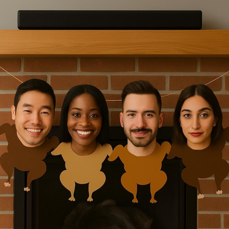 Put Your Friends on Turkeys DIY Garland • Friendsgiving & Thanksgiving ...
