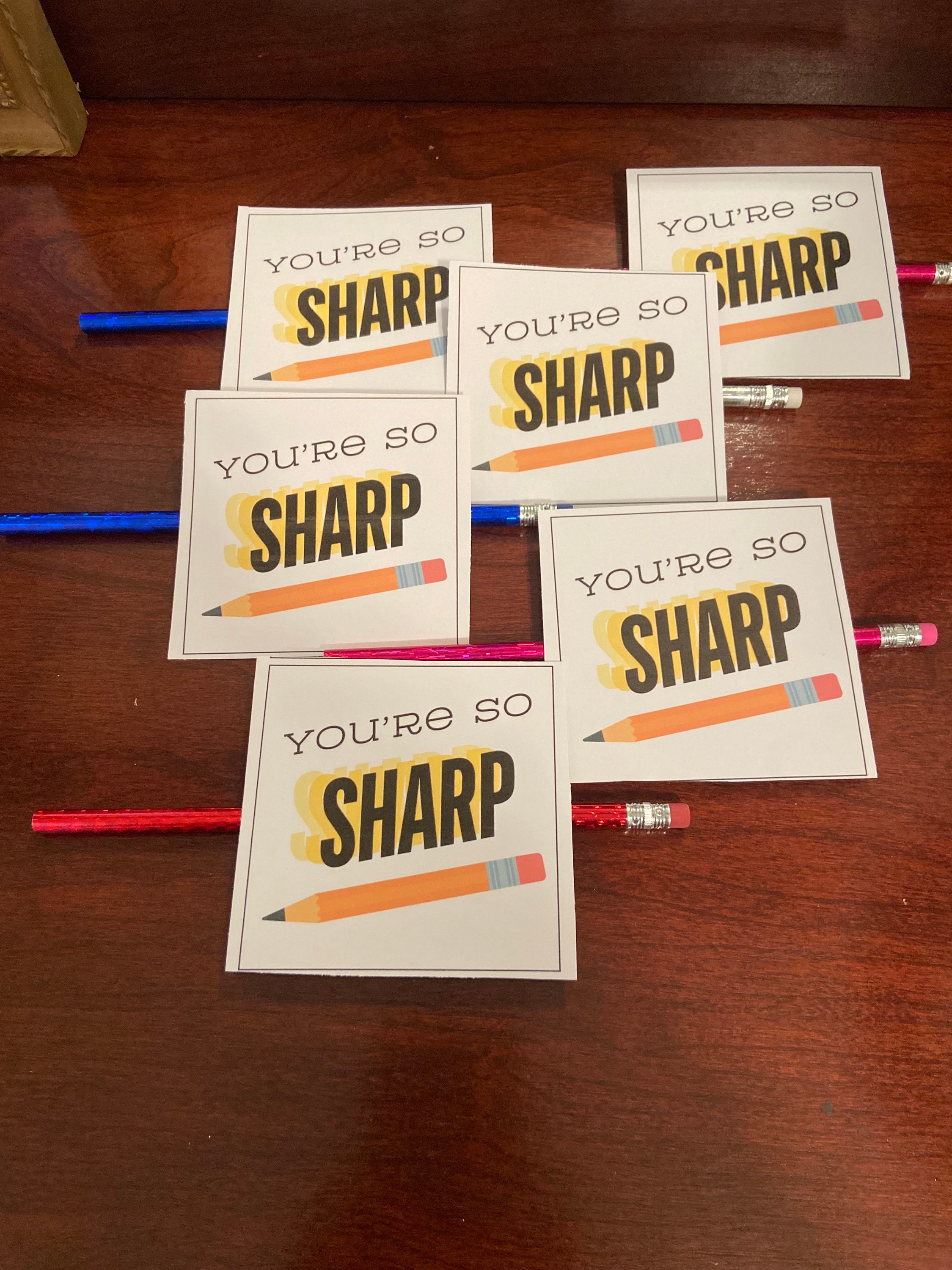 End of Year Teacher Gift Tags 'you're so Sharp' PDF, Printable 3.5x3.5 ...