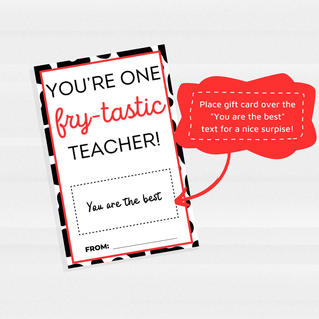 Fry-tastic Teacher Editable Appreciation Card – Printable PDF ...