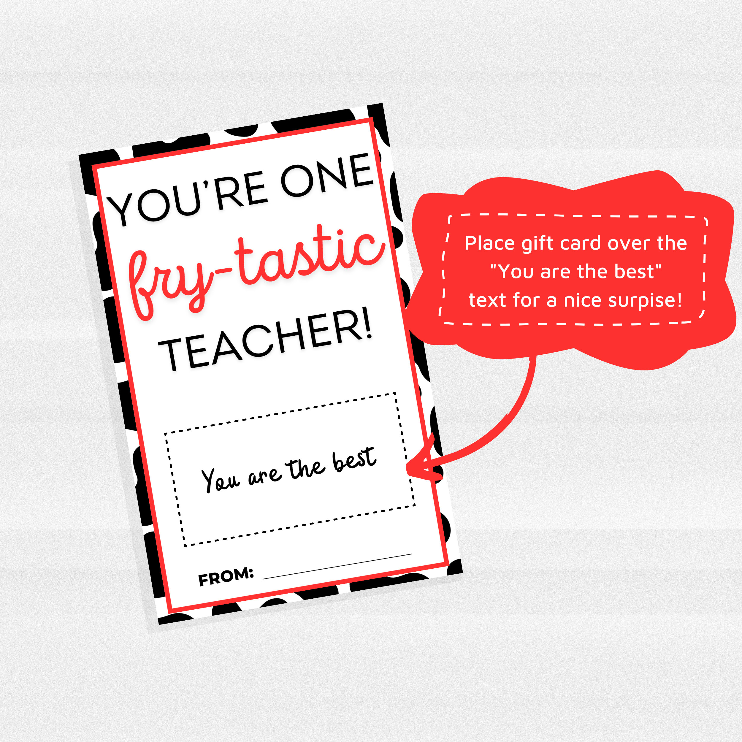 Fry-tastic Teacher Editable Appreciation Card – Printable PDF ...