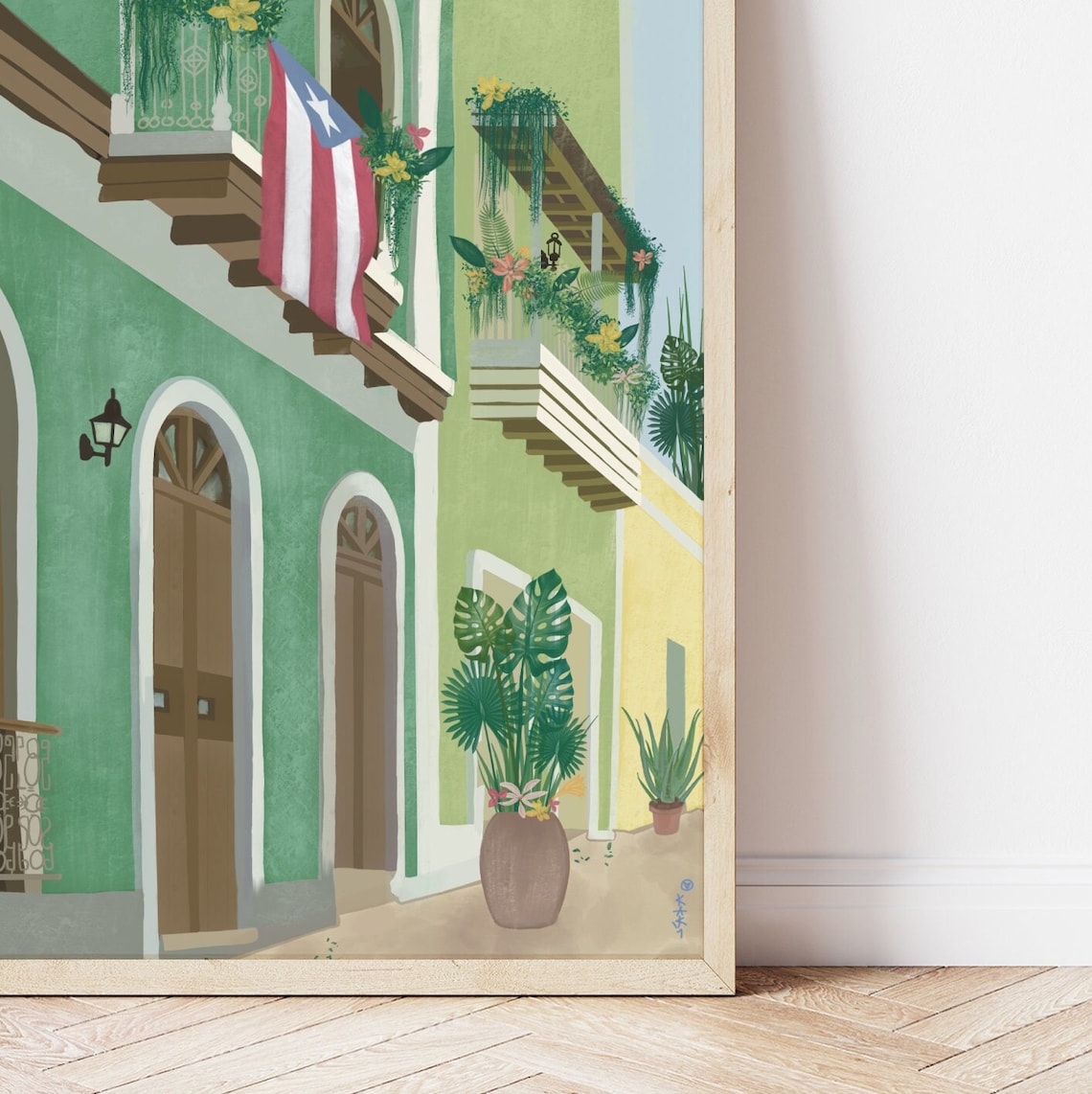 Puerto Rico Illustration, San Juan Print, Puerto Rico Wall Art, Puerto ...