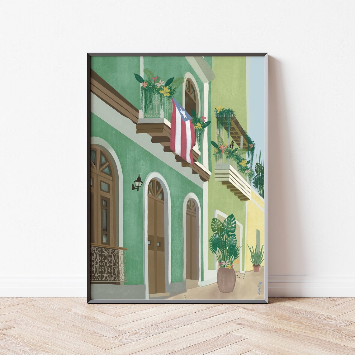 Puerto Rico Illustration, San Juan Print, Puerto Rico Wall Art, Puerto ...