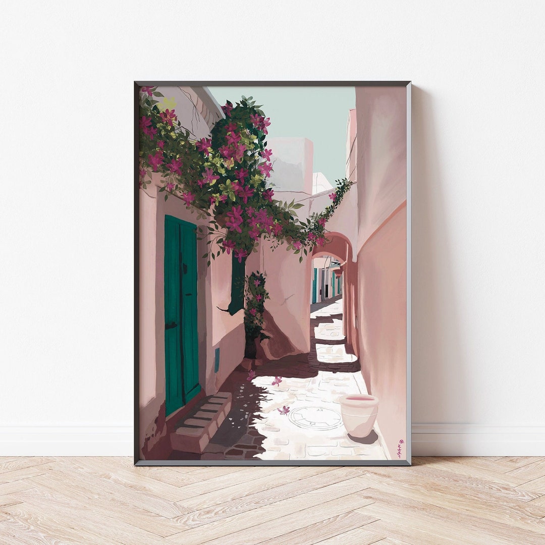 Tunis Medina Poster, Medina Print, Tunis Illustration, Tunis Travel ...