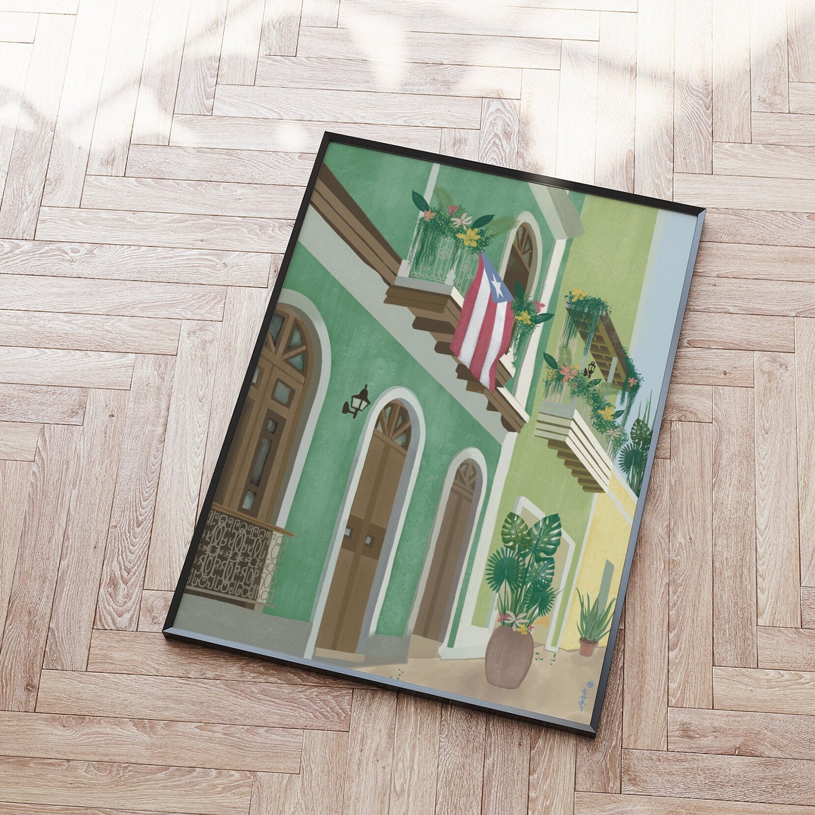 Puerto Rico Illustration, San Juan Print, Puerto Rico Wall Art, Puerto ...