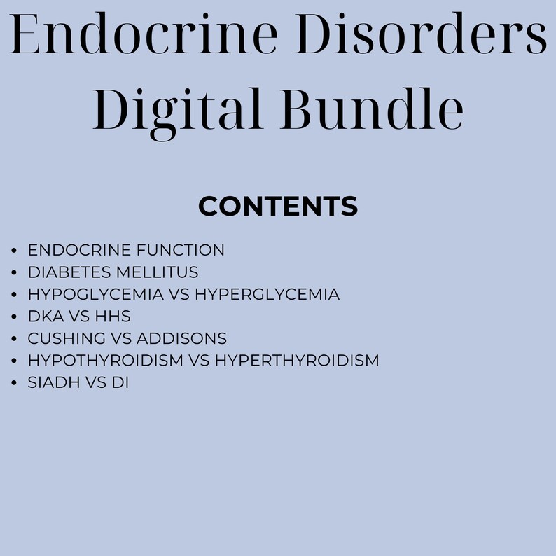 Endocrine Disorders/nursing School Notes/nursing Study Guide/nclex ...