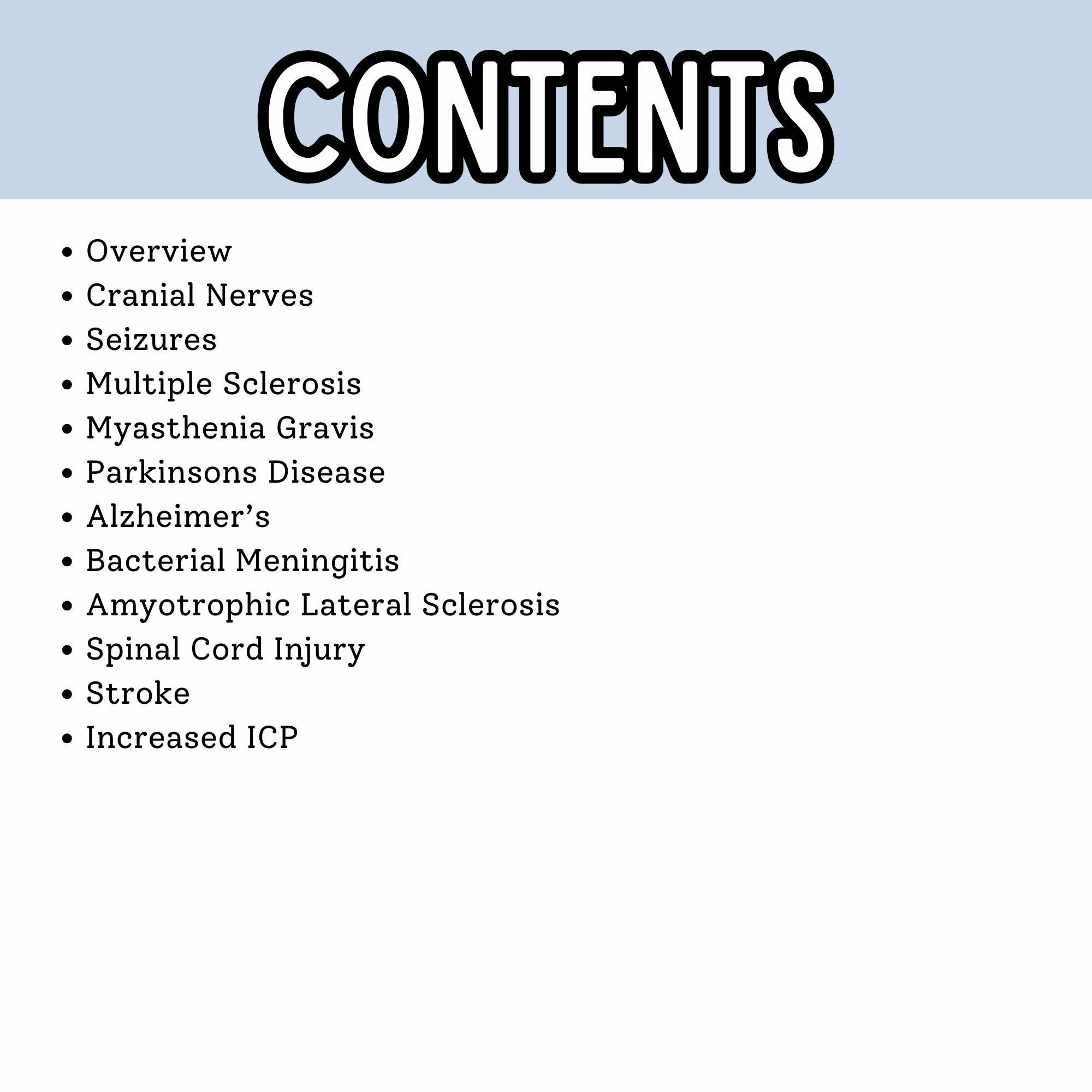 Neurological Disorders/neuro Disorders/nursing Notes/nursing School ...