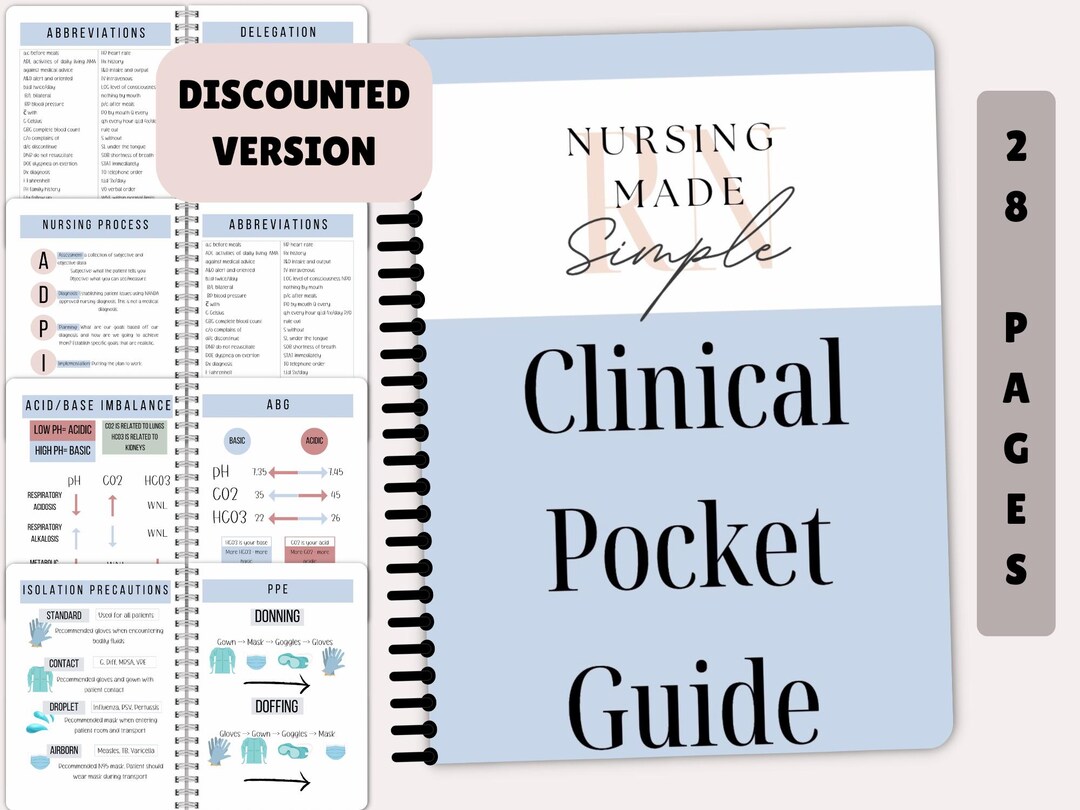 DISCOUNTED VERSION Nursing School Clinical Pocket Guide/5x7 Nursing ...