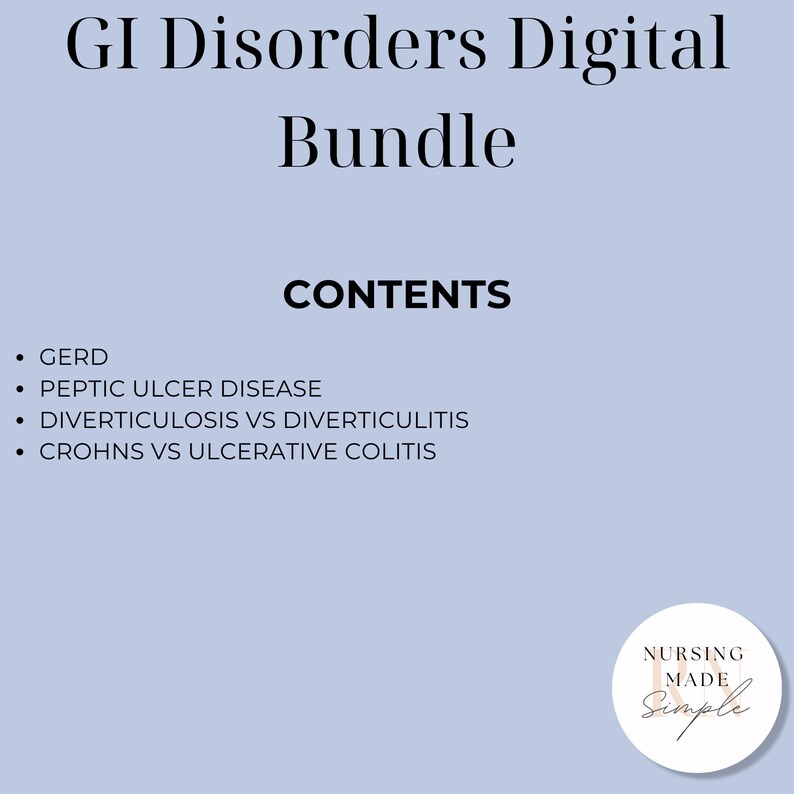 GI Disorders/nursing Notes/nursing School Study Guide/nclex GI Review ...