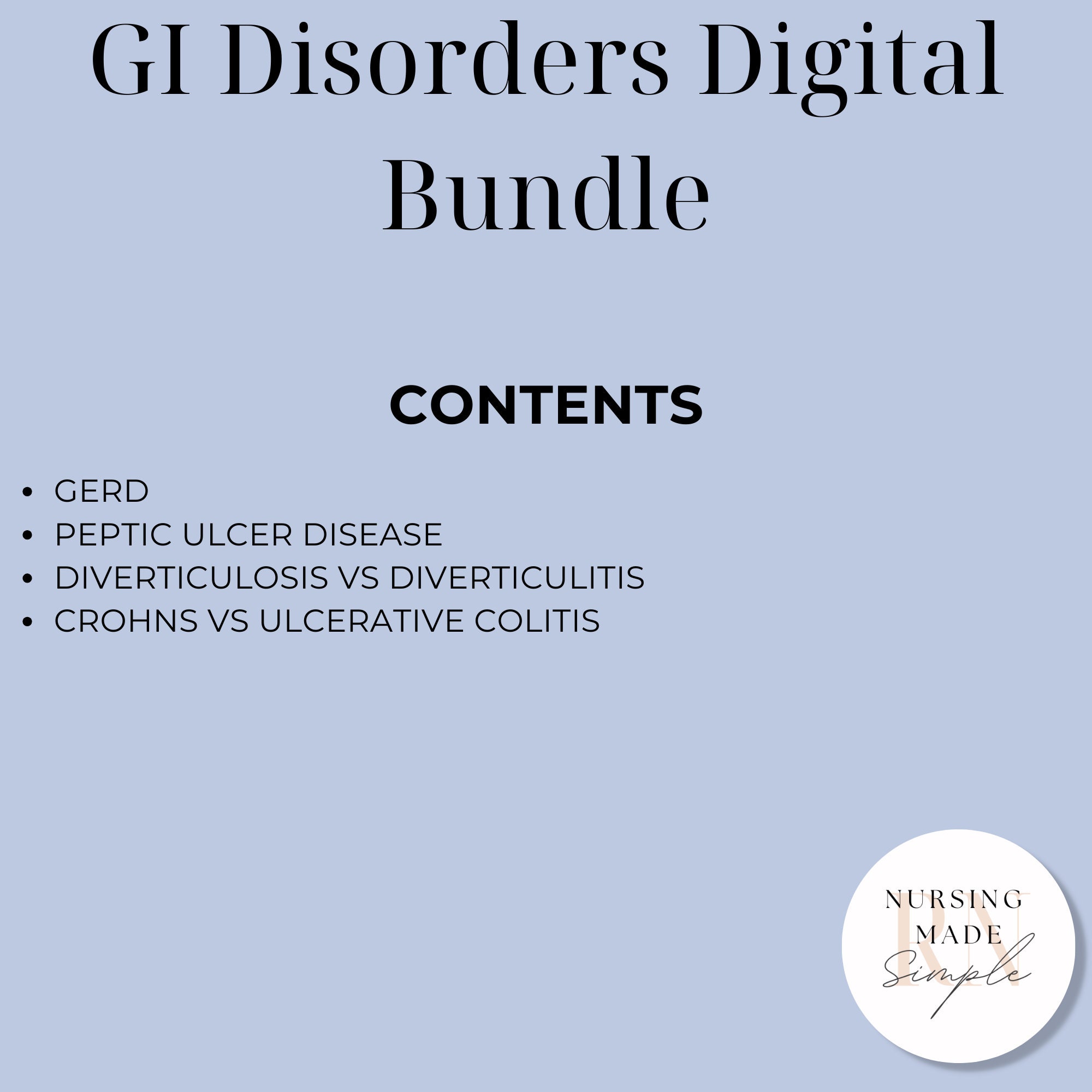 GI Disorders/nursing Notes/nursing School Study Guide/nclex GI Review ...