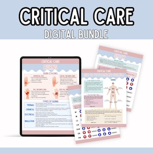 Critical Care Nursing Bundle/icu Nursing/nursing School Notes/nclex ...