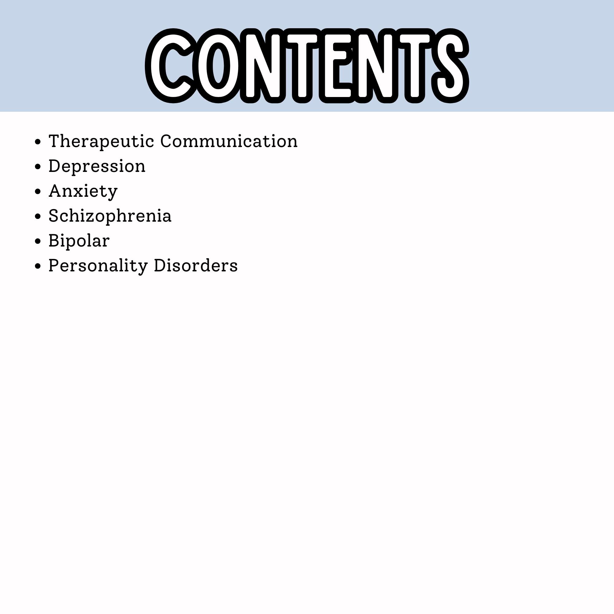 Mental Health Nursing Notes/rn Study Guides/psychiatric Mental Health ...