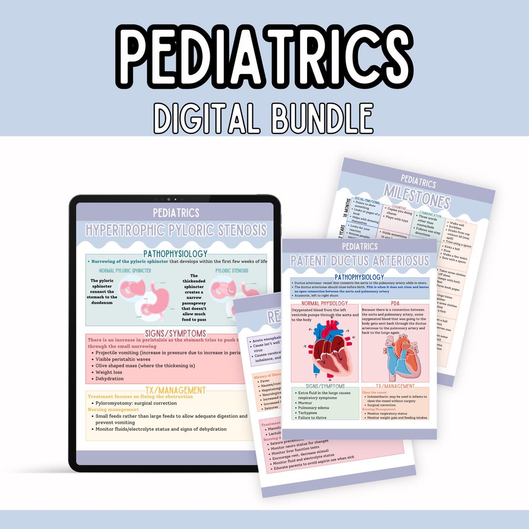 Pediatrics Nursing Bundle/nursing School Pediatrics Notes/nursing ...