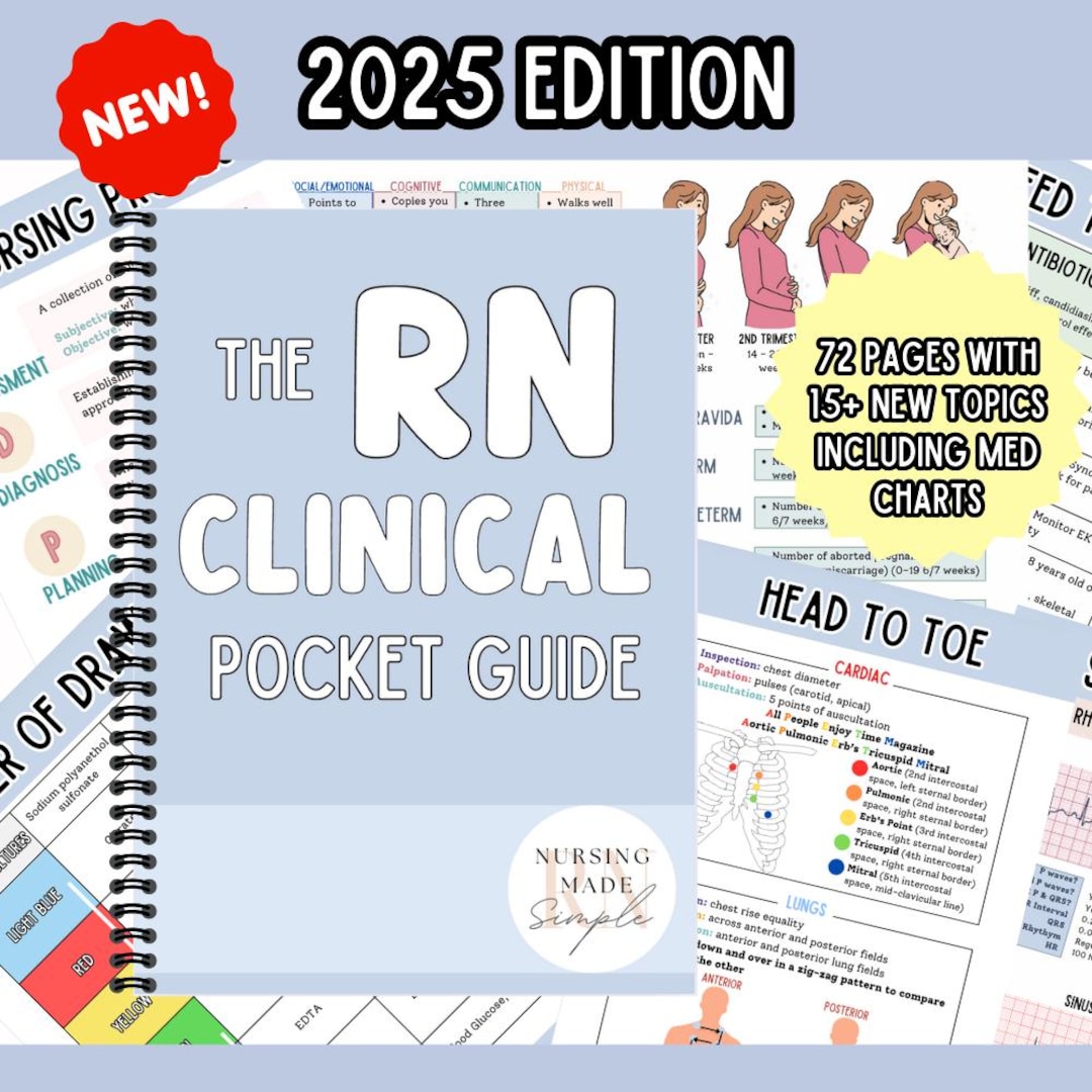 2025 EDITION Nursing School Clinical Pocket Guide/5x7 Nursing Clinical ...