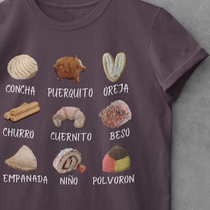Pan Dulce Chart Shirt, Mexican Shirt, Concha Shirt, Latina Shirt ...