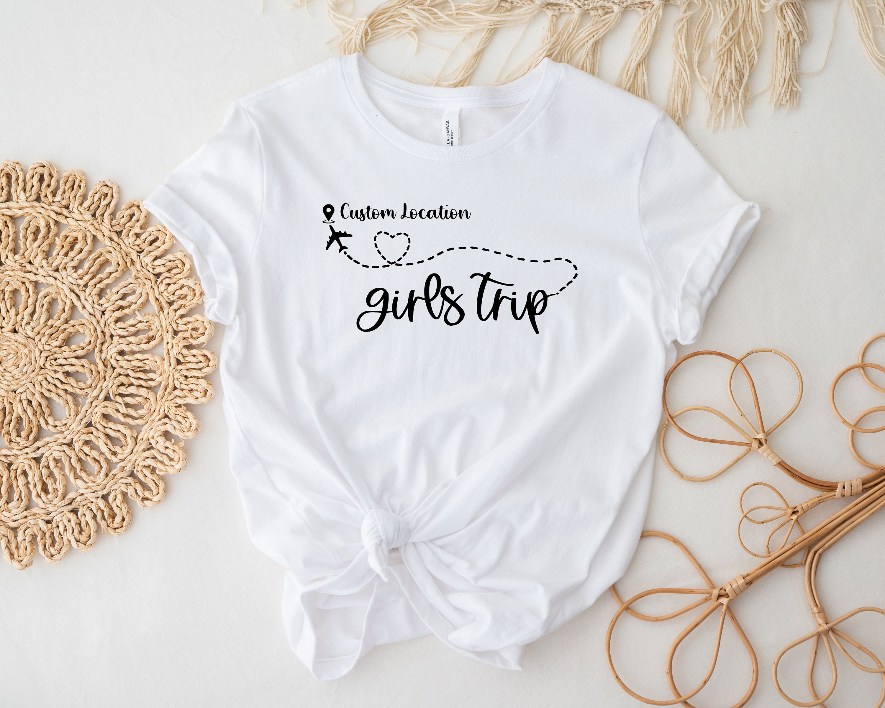 Custom Location Girl's Trip Shirt, Personalized Vacation Shirt ...