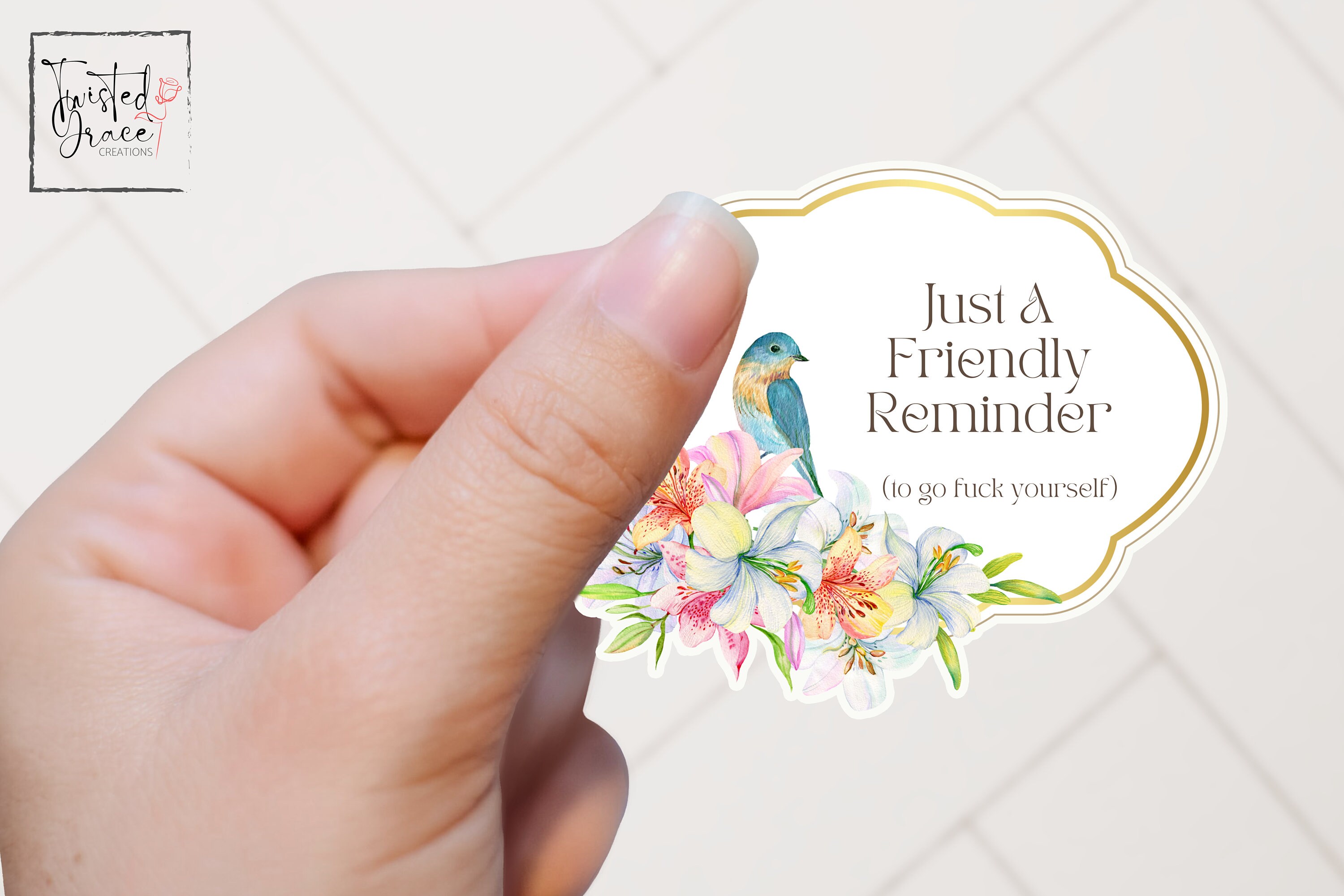 Just A Friendly Reminder to Go Fuck Yourself Sticker, Dark Humor ...