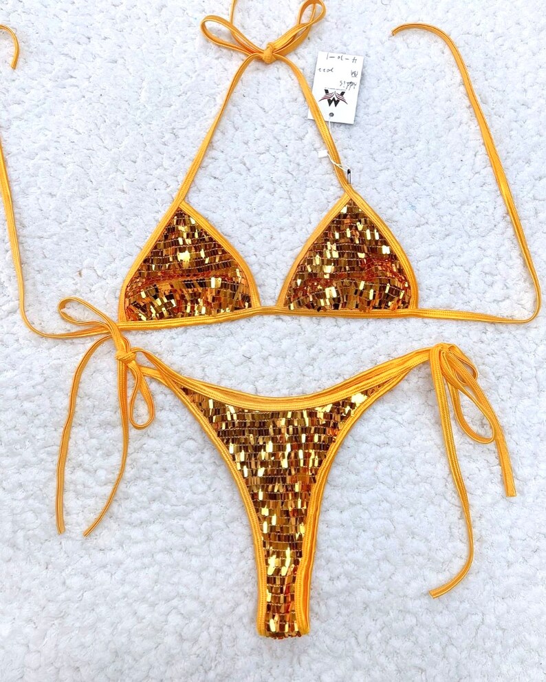 Gold Sequin Bikini - Pink Sequin Bikini - Etsy